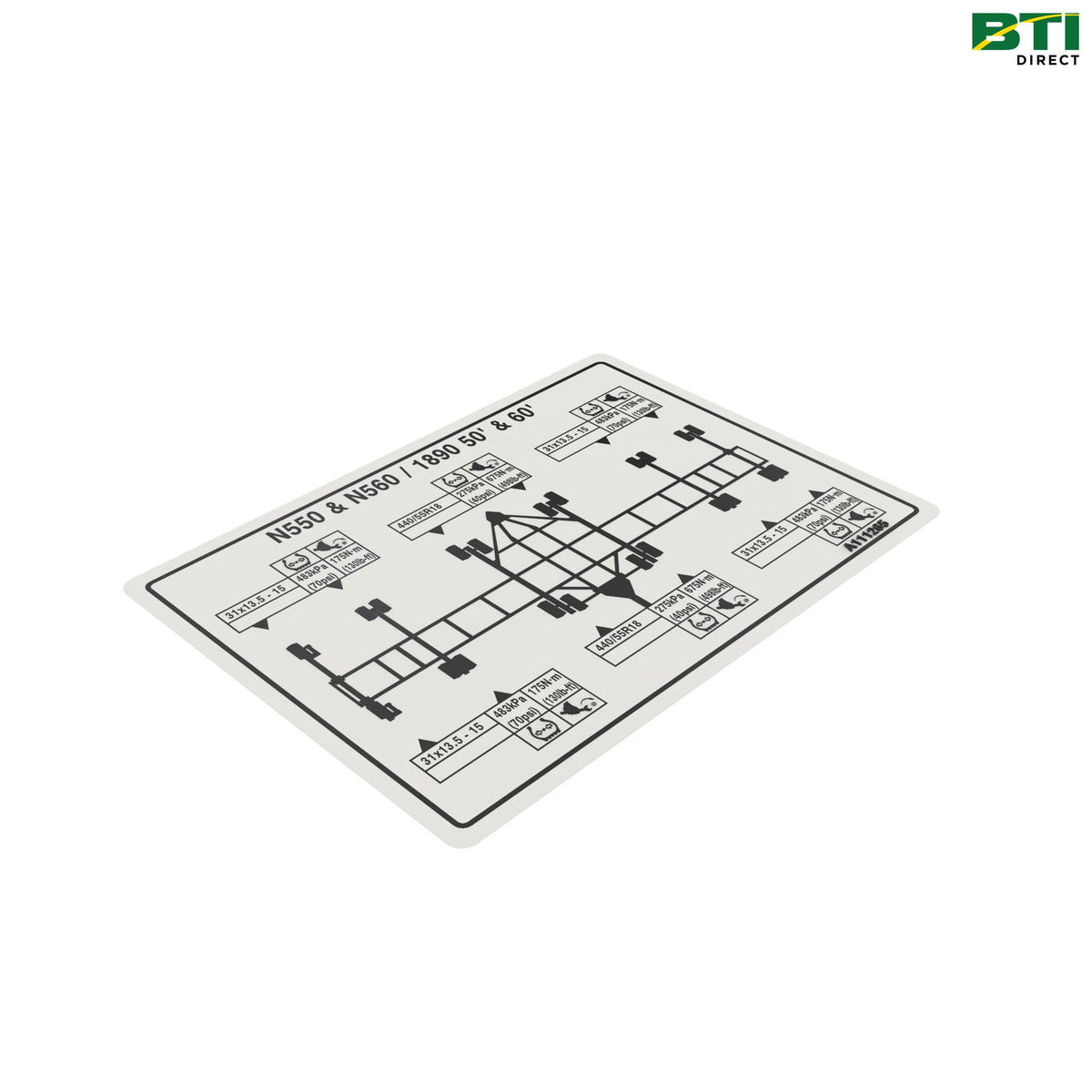 A111265: Tire Pressure and Torque Label – BTI Direct