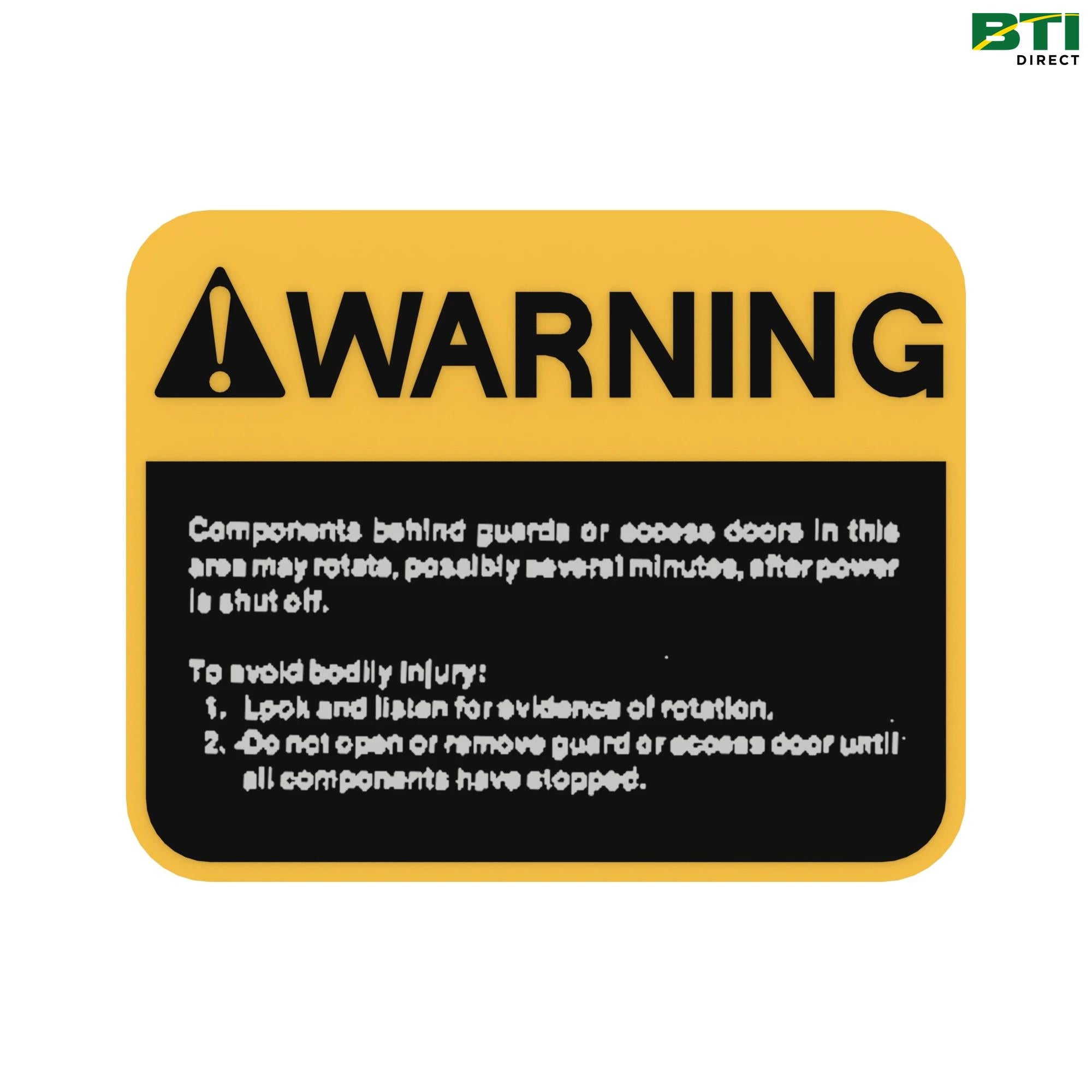E82849: Cutterhead Rotation Warning Label – BTI Direct